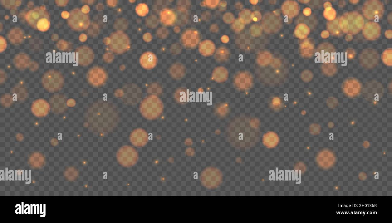 Bokeh overlay light effect. Christmas gold magic confetti. Vector ...