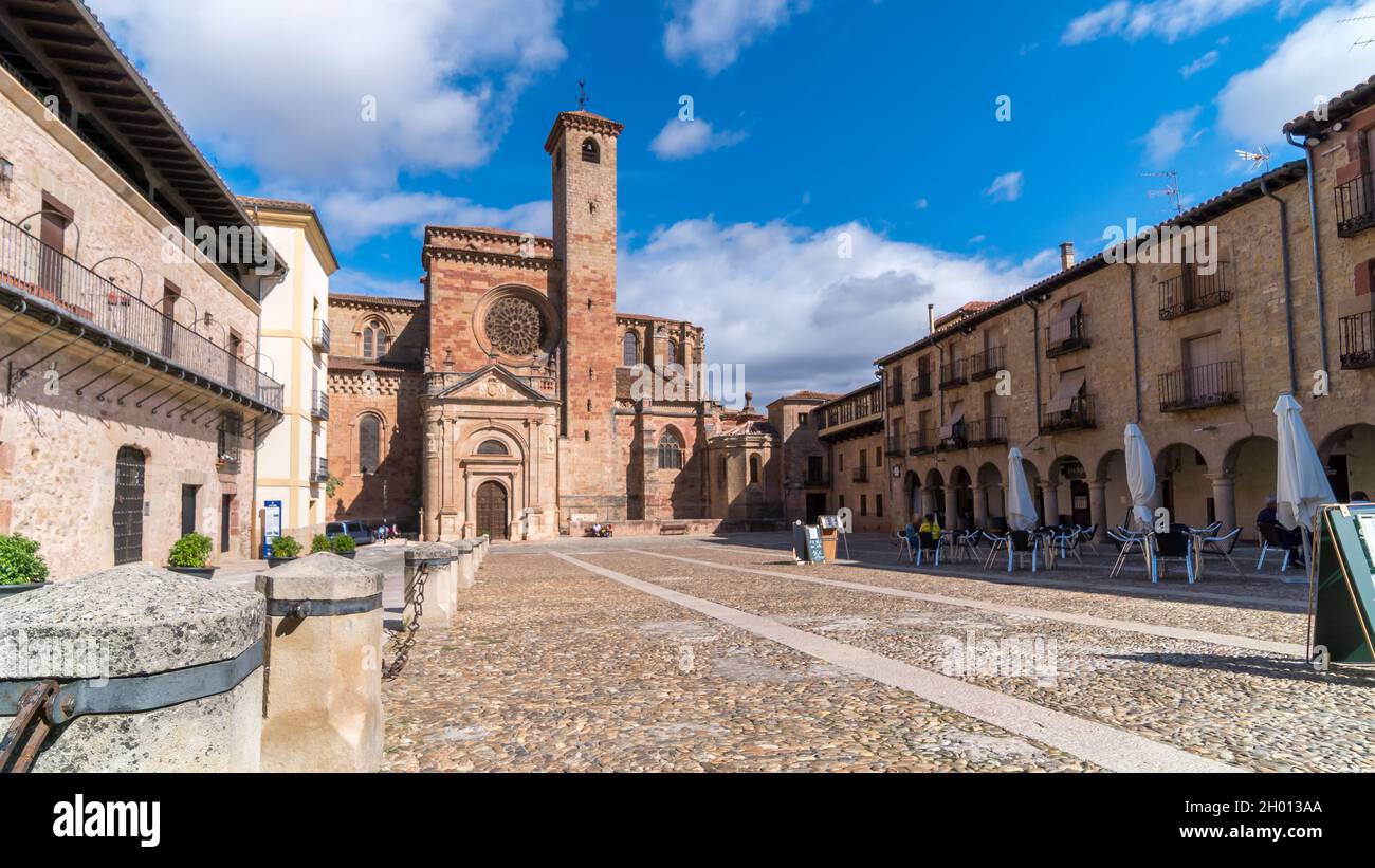 View of a Plaza Mayor of Small Spanish Town Stock Photo - Alamy