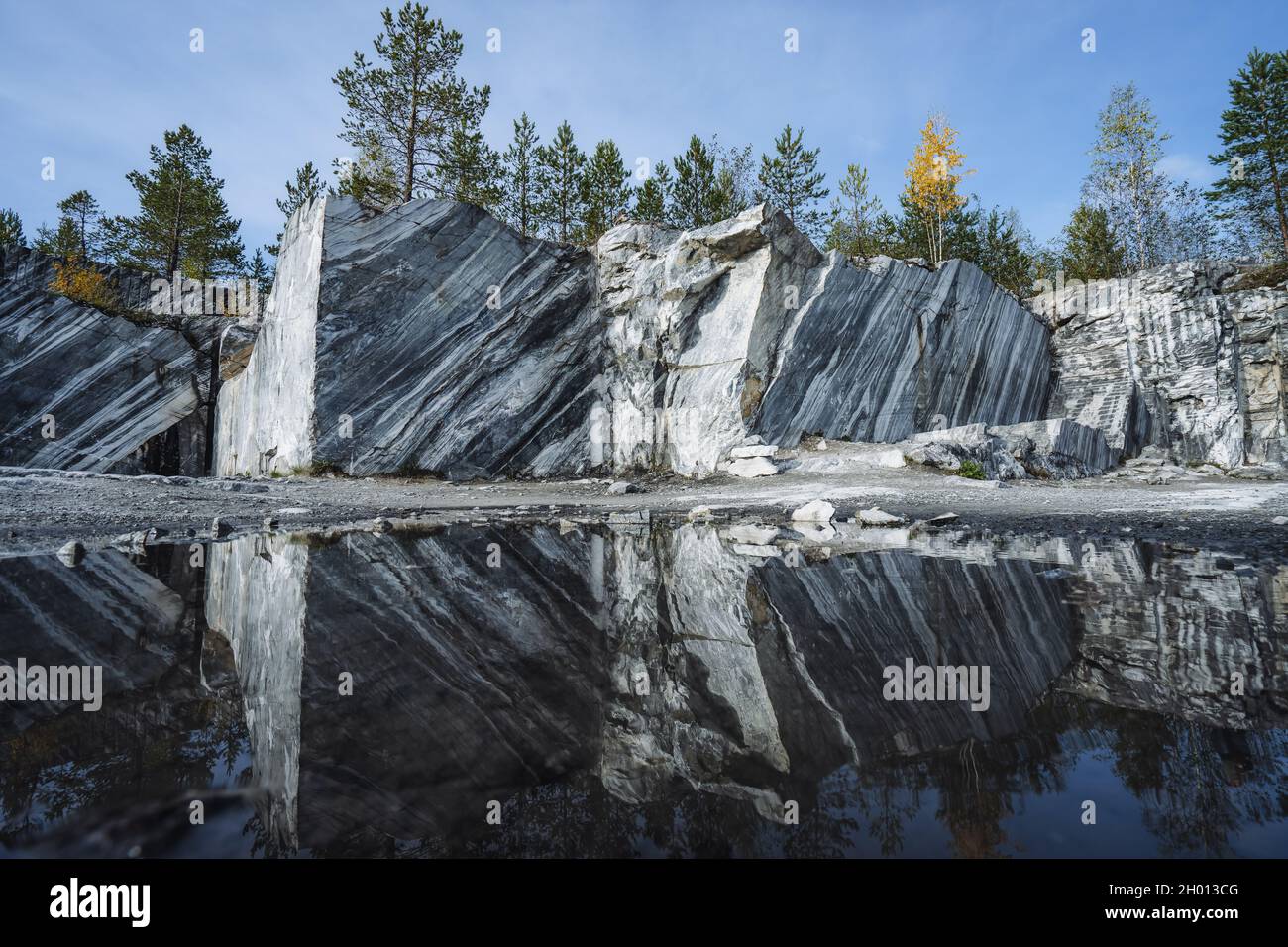 Ruskeala marble quarry. Karelia. Marble quarried in the north of Russia ...