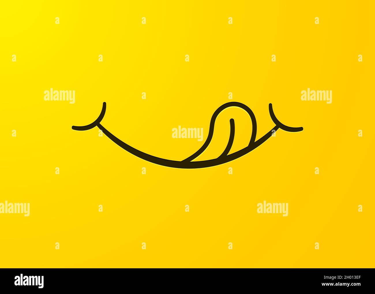 Yammy smile. Tasty emoji with tongue. Vector cartoon hungry emoticon ...