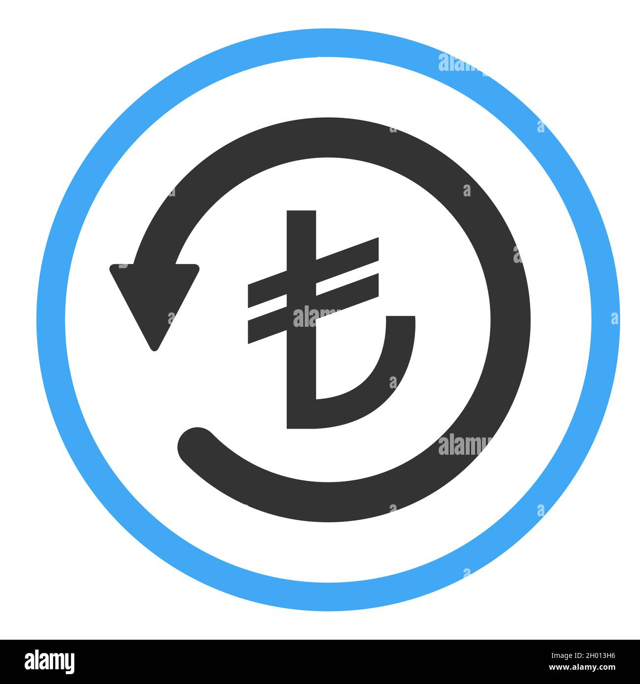 Chargeback turkish lira icon symbol, return turkey money isolated on ...
