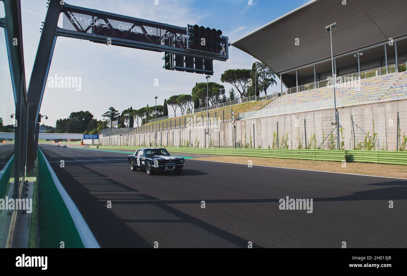Italy, september 11 2021. Vallelunga classic. 70s vintage touring Ford ...