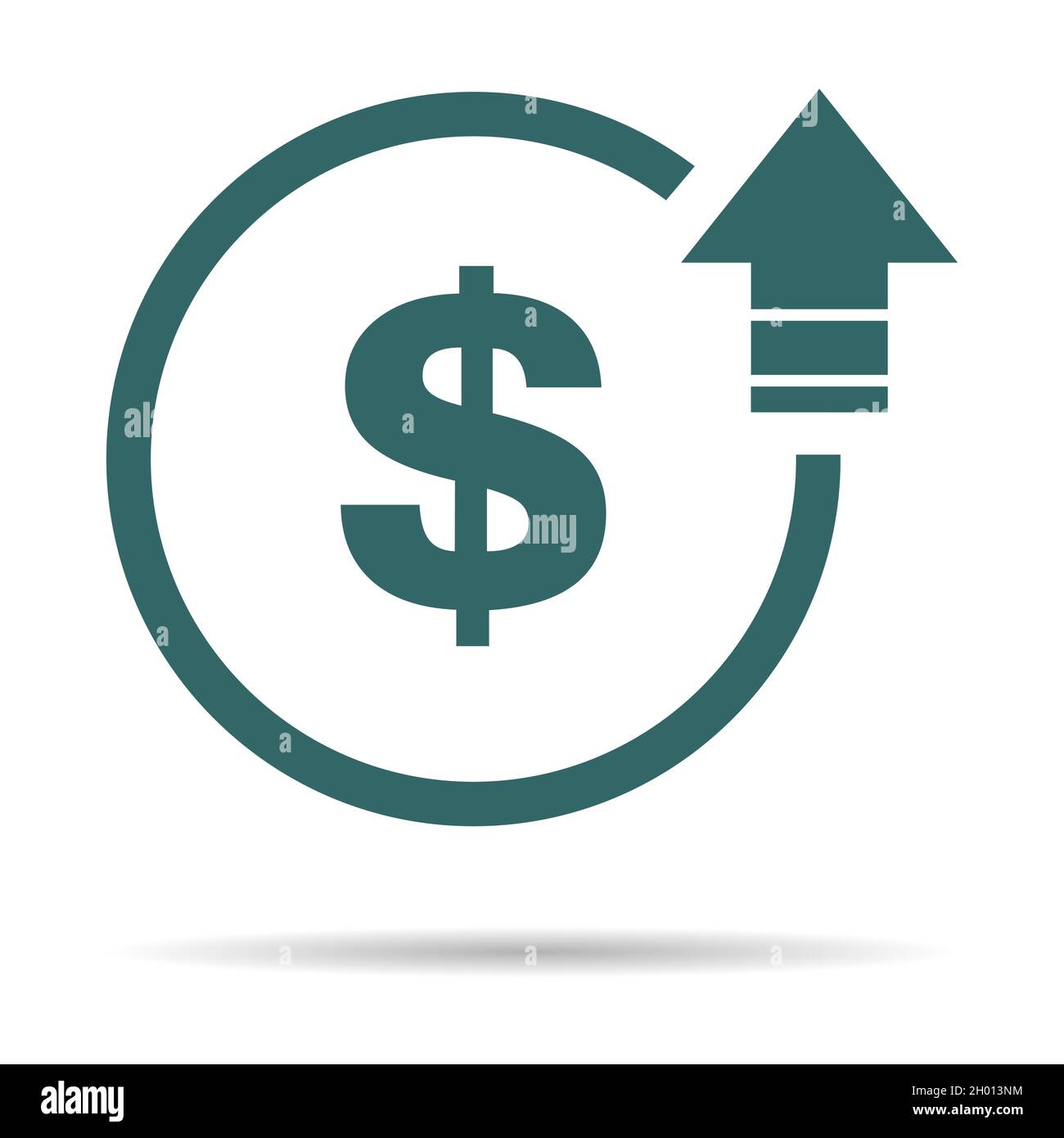Cost symbol euro increase icon. Vector symbol image isolated on ...