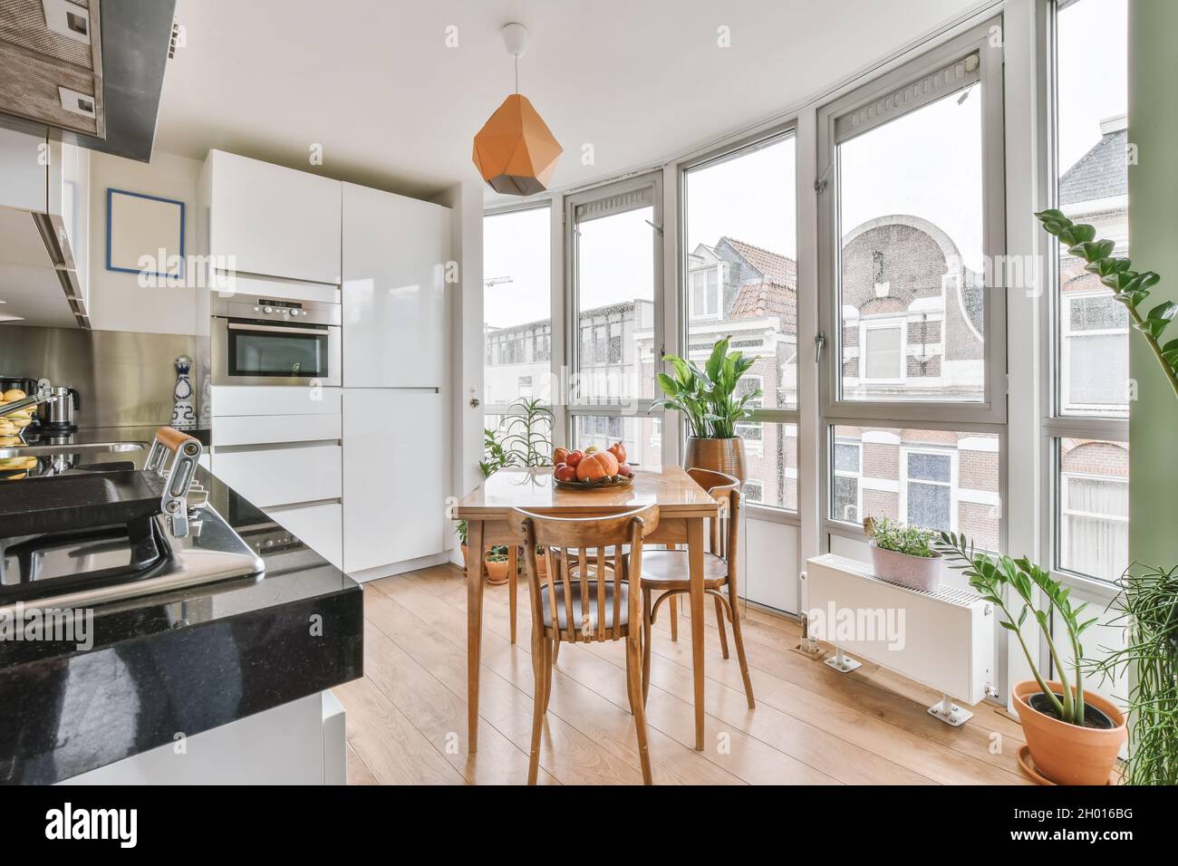A beautiful kitchen with a modern interior Stock Photo - Alamy