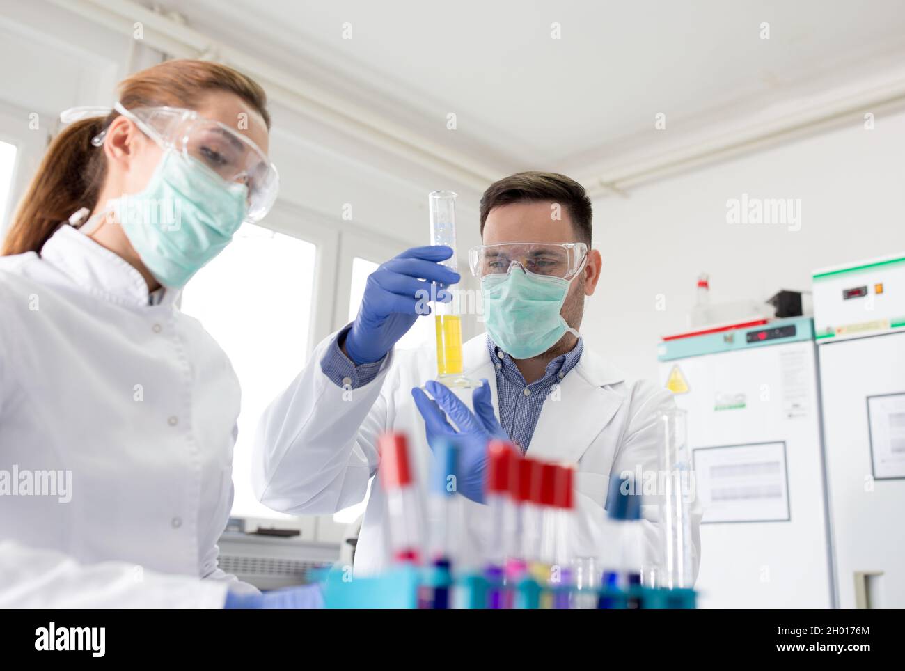 Sample bottles in science laboratory hi-res stock photography and ...