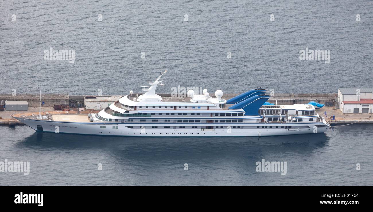 The superyacht Prince Abdulaziz, one of the yachts of the Saudi Royal ...