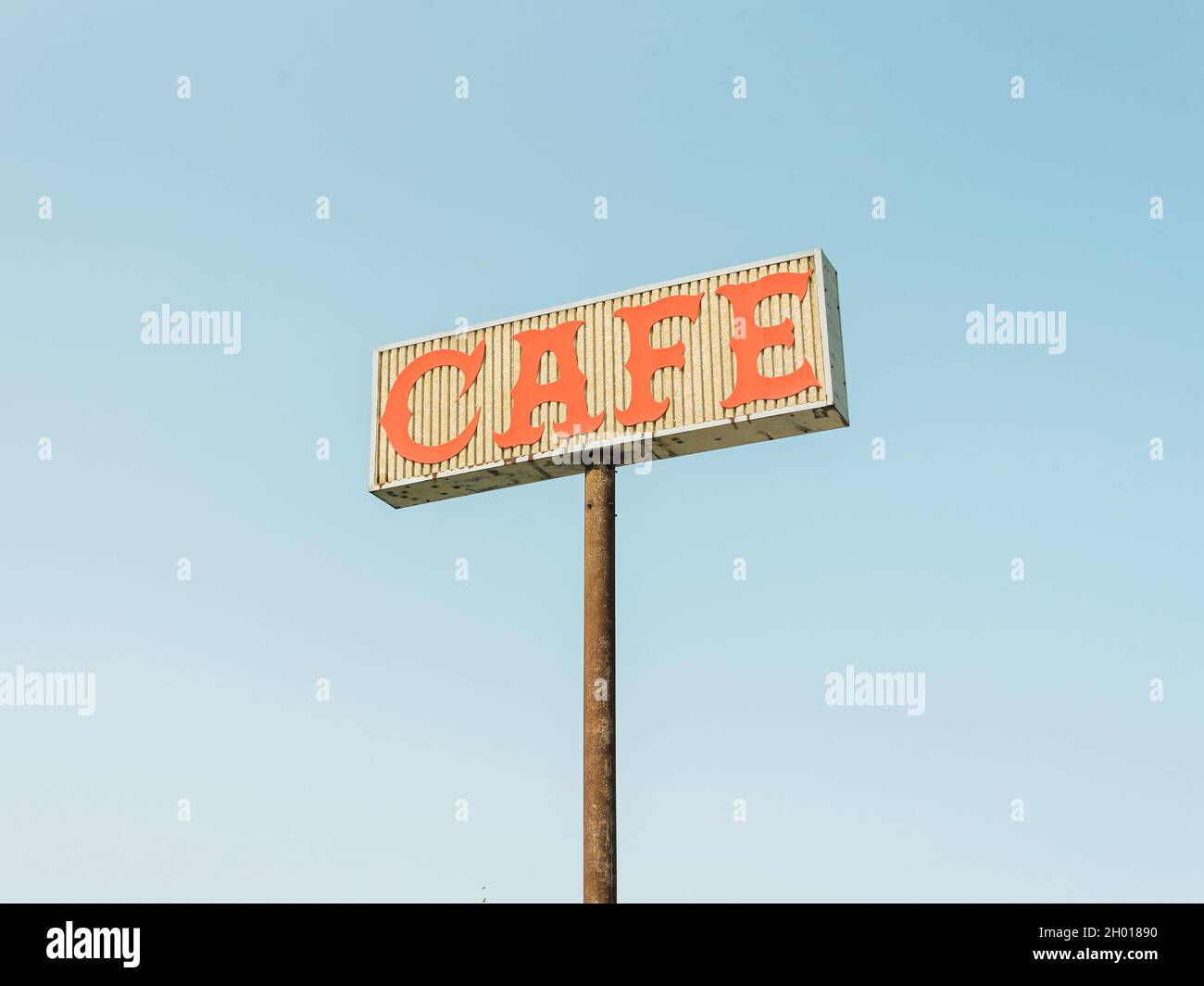 Vintage cafe sign on Route 66 in Oklahoma Stock Photo - Alamy