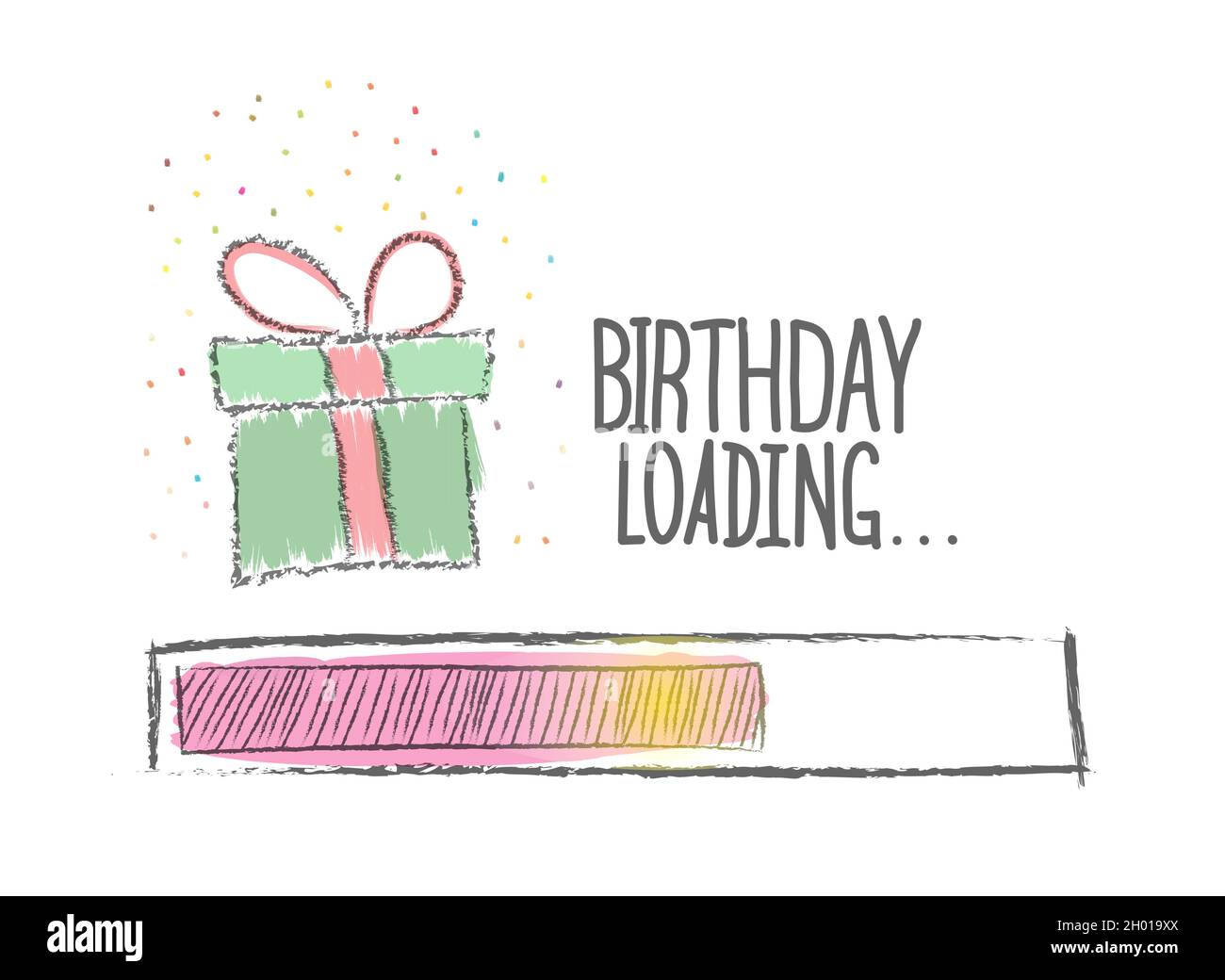 Loading birthday. Birthday load progress indicator. Vector illustration ...