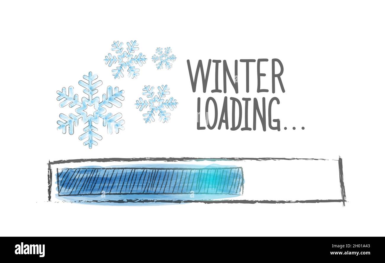 Winter Loading. Winter load progress indicator. Vector illustration ...