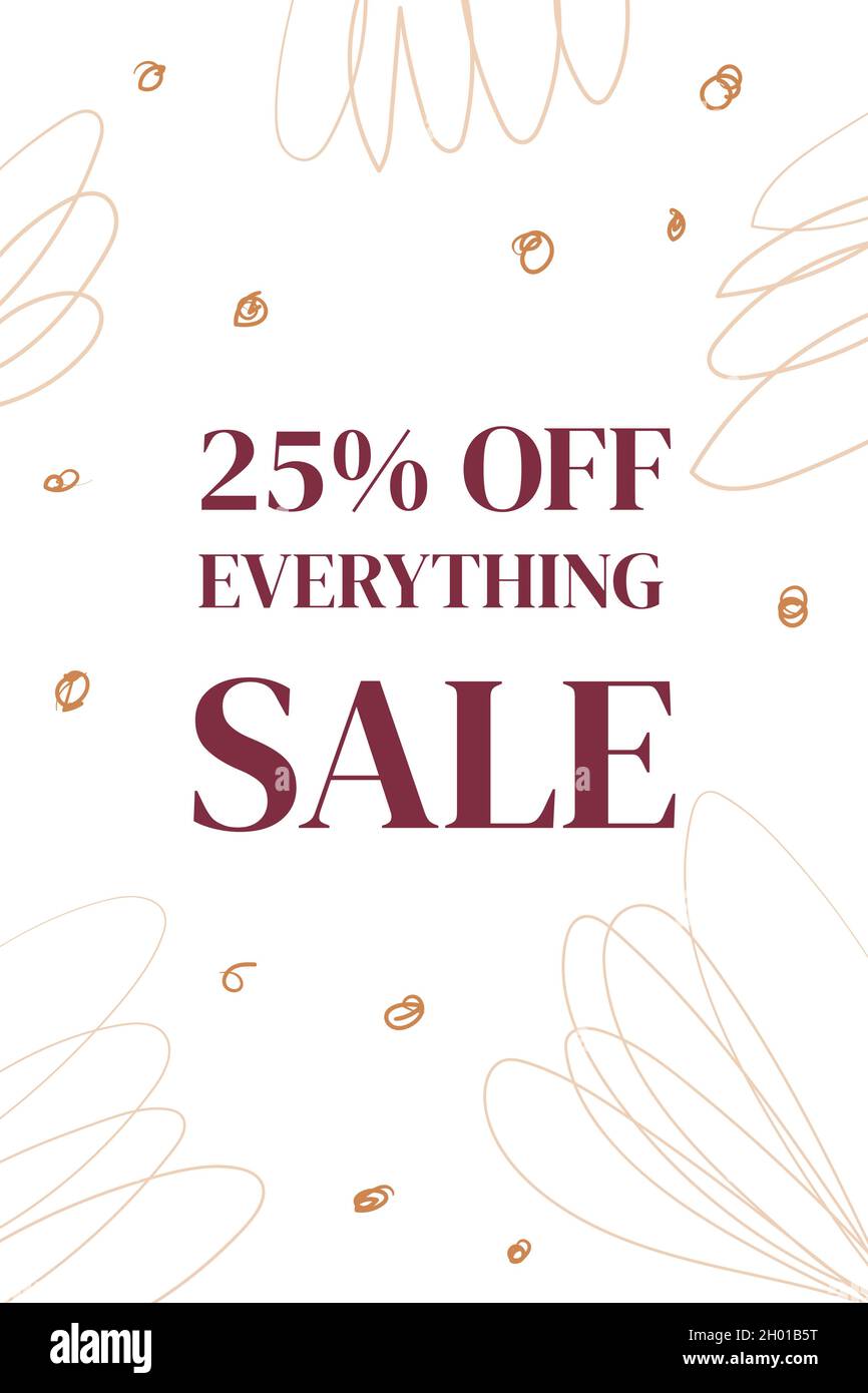 Vector illustration of a banner for discount 25 off everything Stock ...