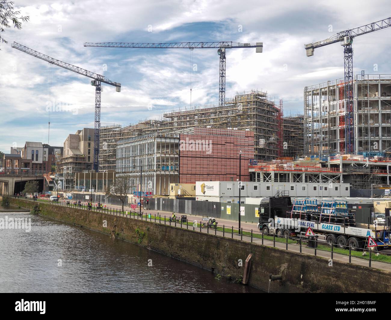 New construction, Durham City centre Stock Photo - Alamy