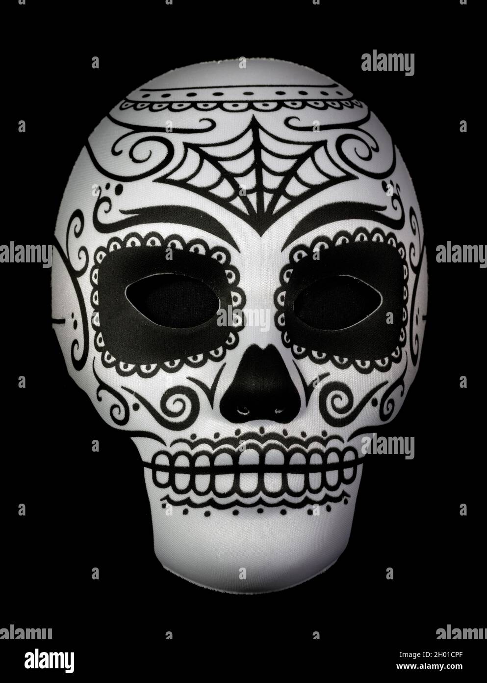 Day of the Dead Face Mask Isolated Against Black Background Stock Photo ...