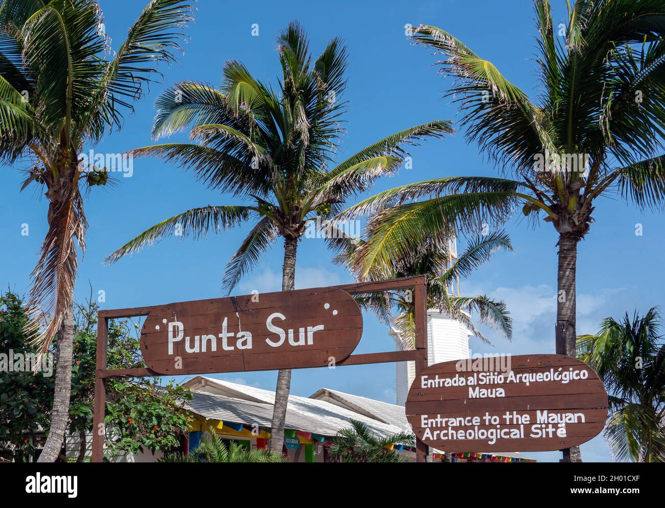 Isla Mujeres, Cancun, Mexico - September 13, 2021: Punta Sur sign in ...