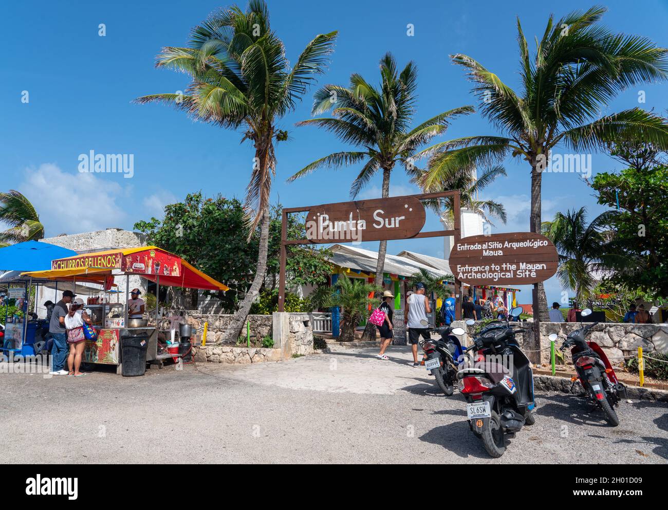Isla Mujeres, Cancun, Mexico - September 13, 2021: Punta Sur sign in ...