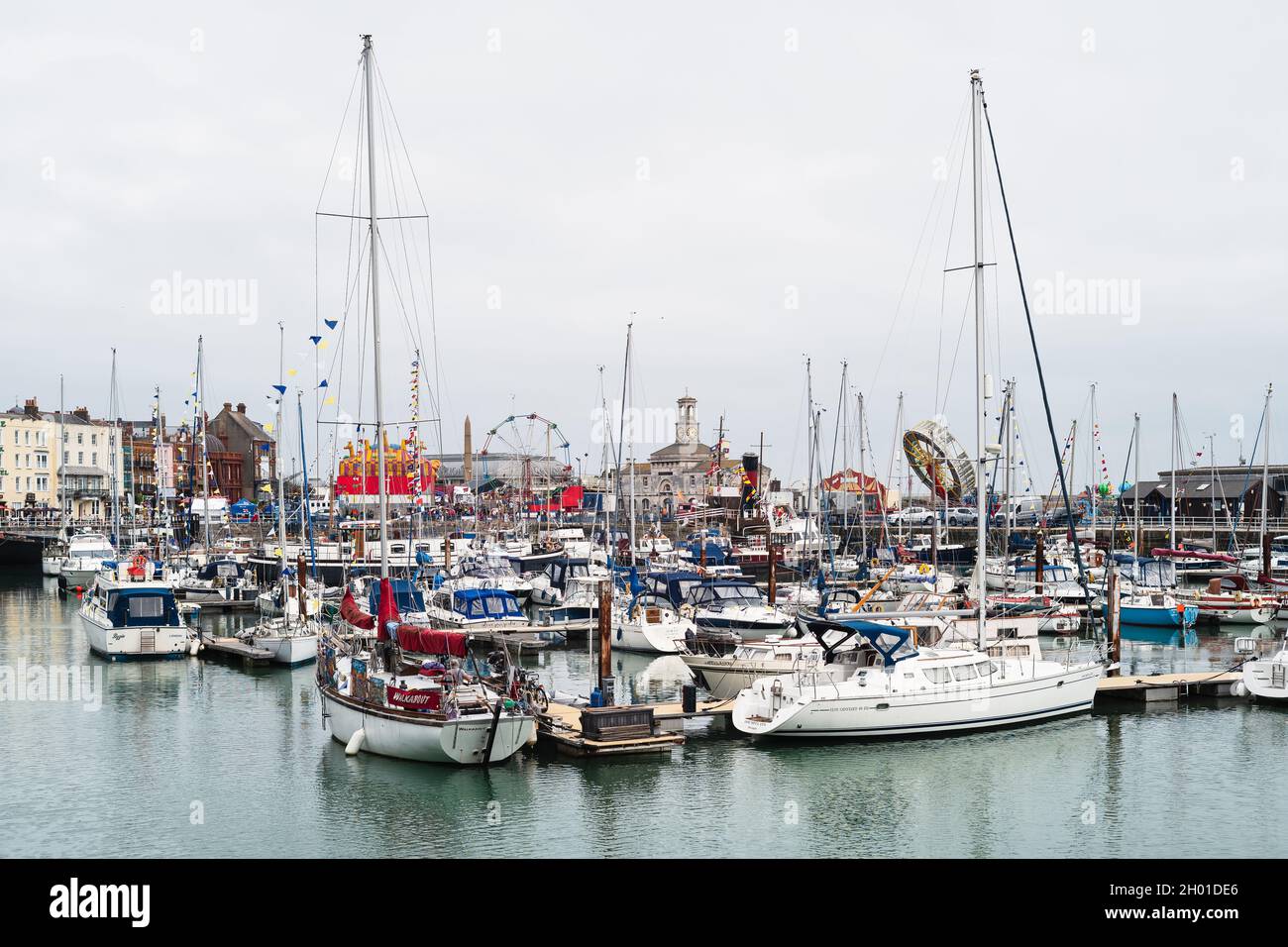Ramsgate, UK - Sep 26 2021 Boats and yachts in the harbour during the ...