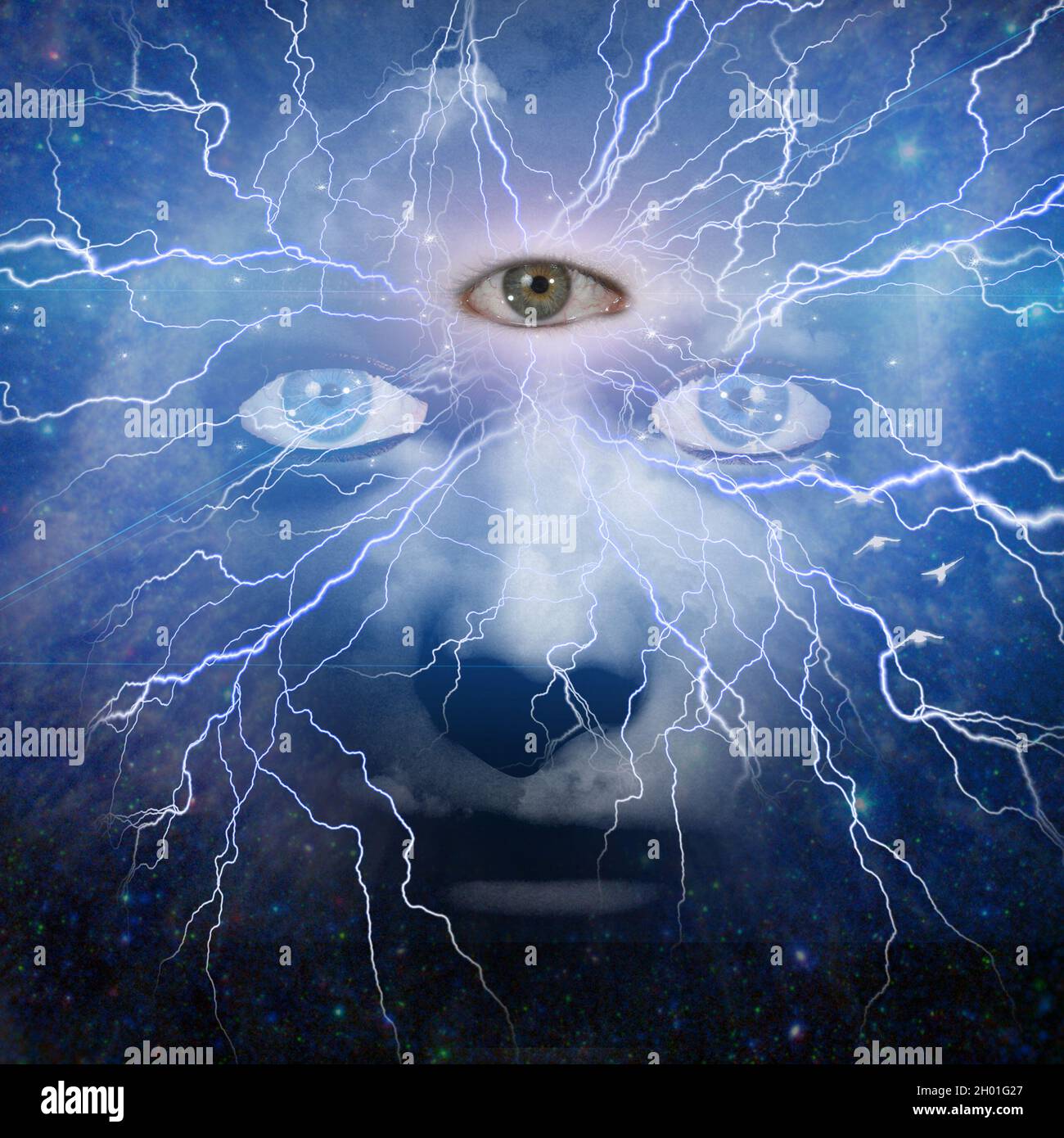 Third eye on woman's face. 3D rendering Stock Photo - Alamy