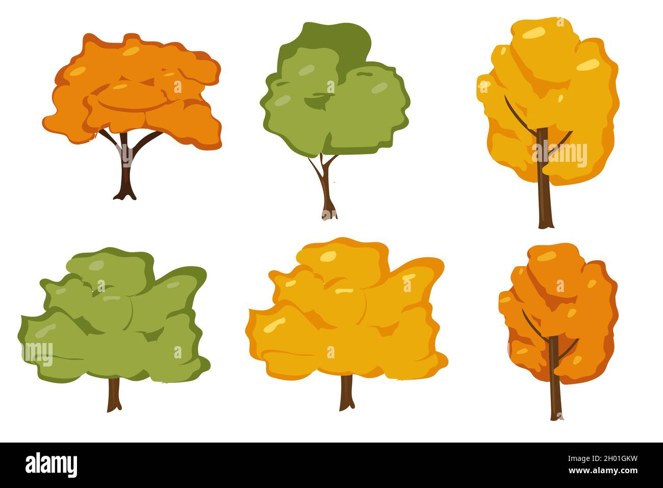 Yellow trees in fall Stock Vector Images - Alamy
