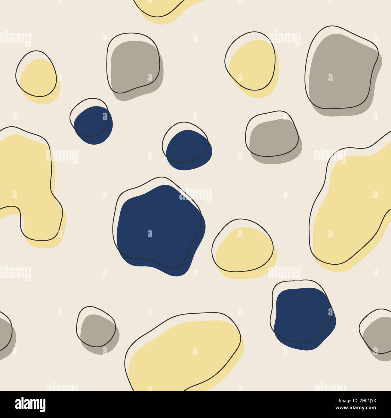Seamless abstract organic blog shapes in various colors with offset ...