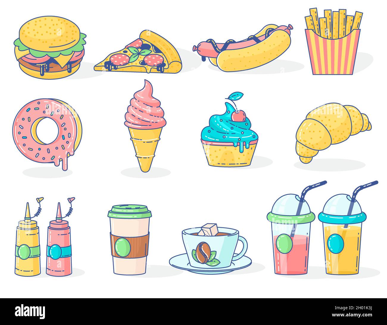 Vector hamburger lemonade menu Stock Vector Images - Alamy
