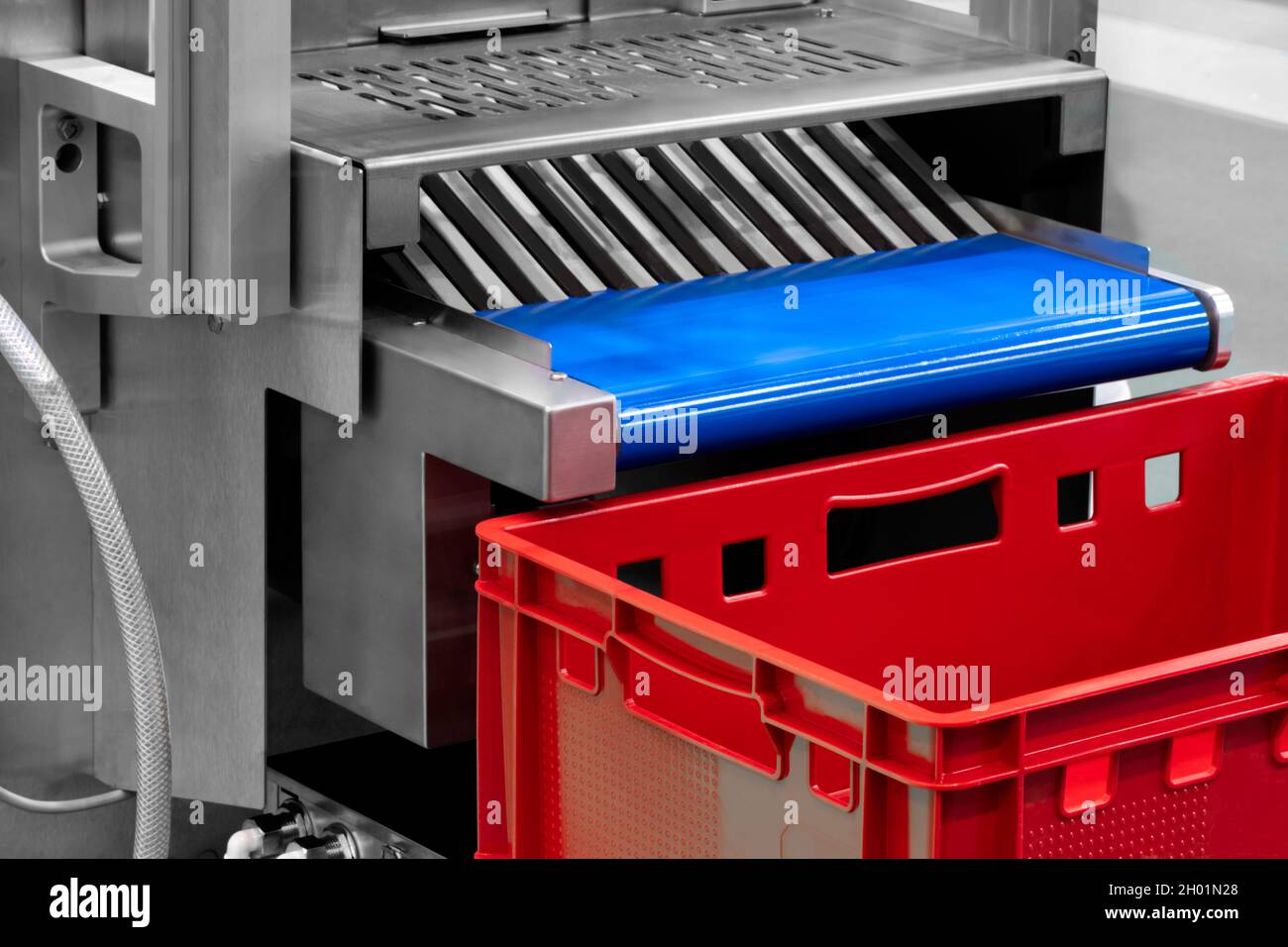 Conveyor Belt of Packaging Inductrial Machine Stock Photo - Alamy