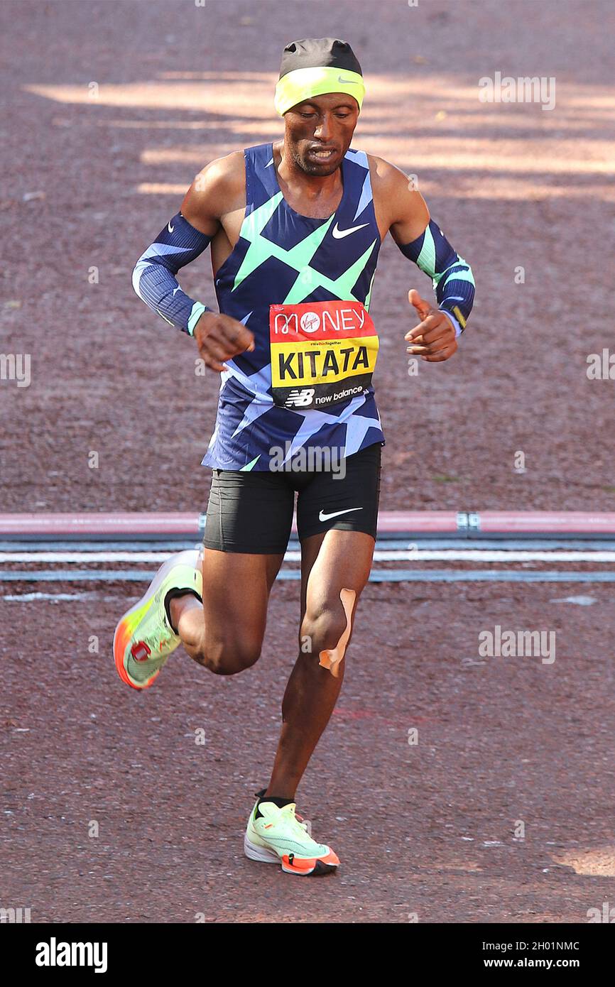 Shura KITATA of Ethiopia finishes the 2021 Virgin Money London Marathon ...