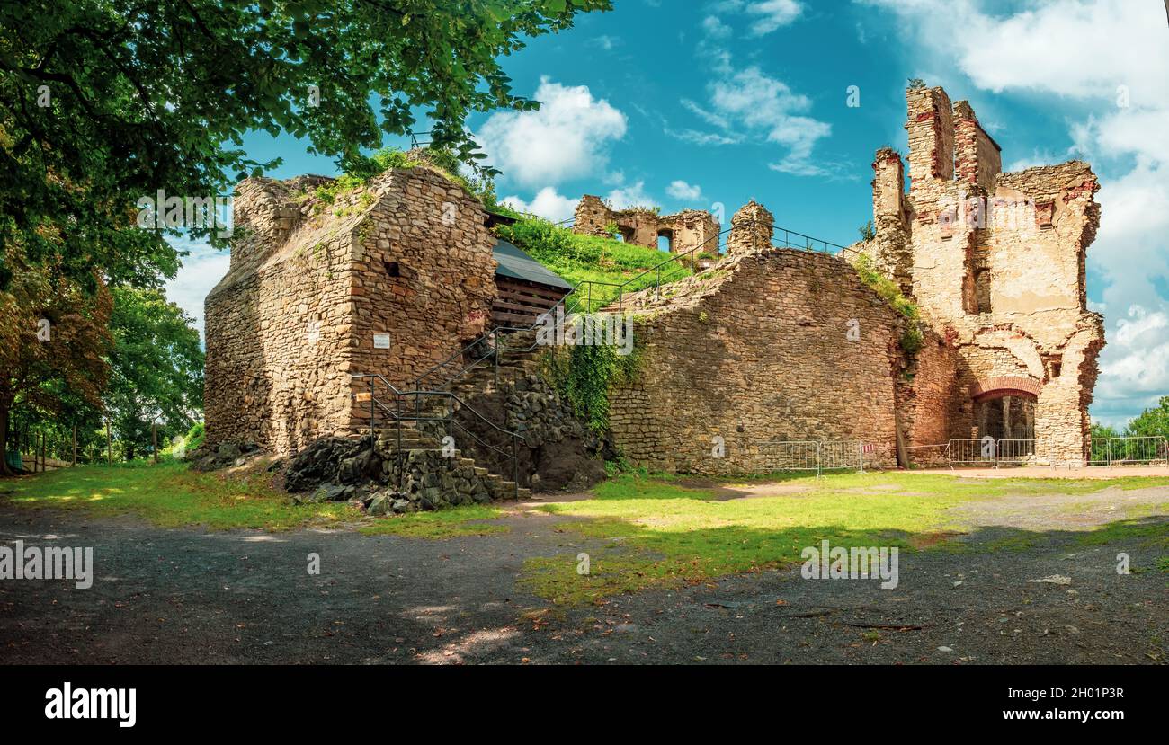 Panoramic view over Kosumberk catle ruin. Originally a Kalisz castle ...