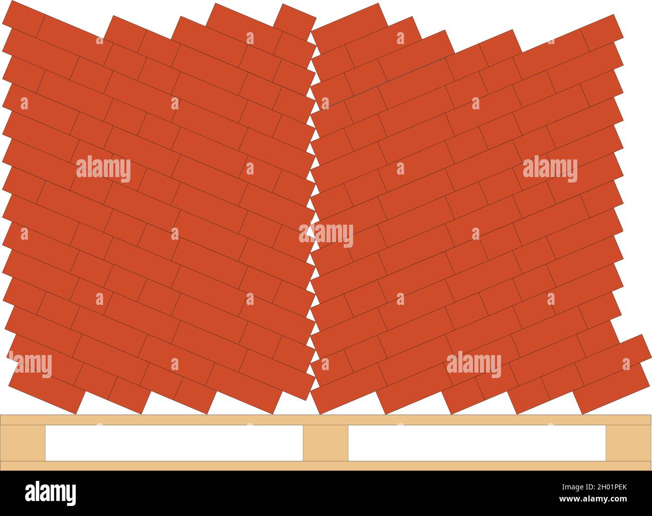 Storage of building bricks located on a pallet. Flat vector ...