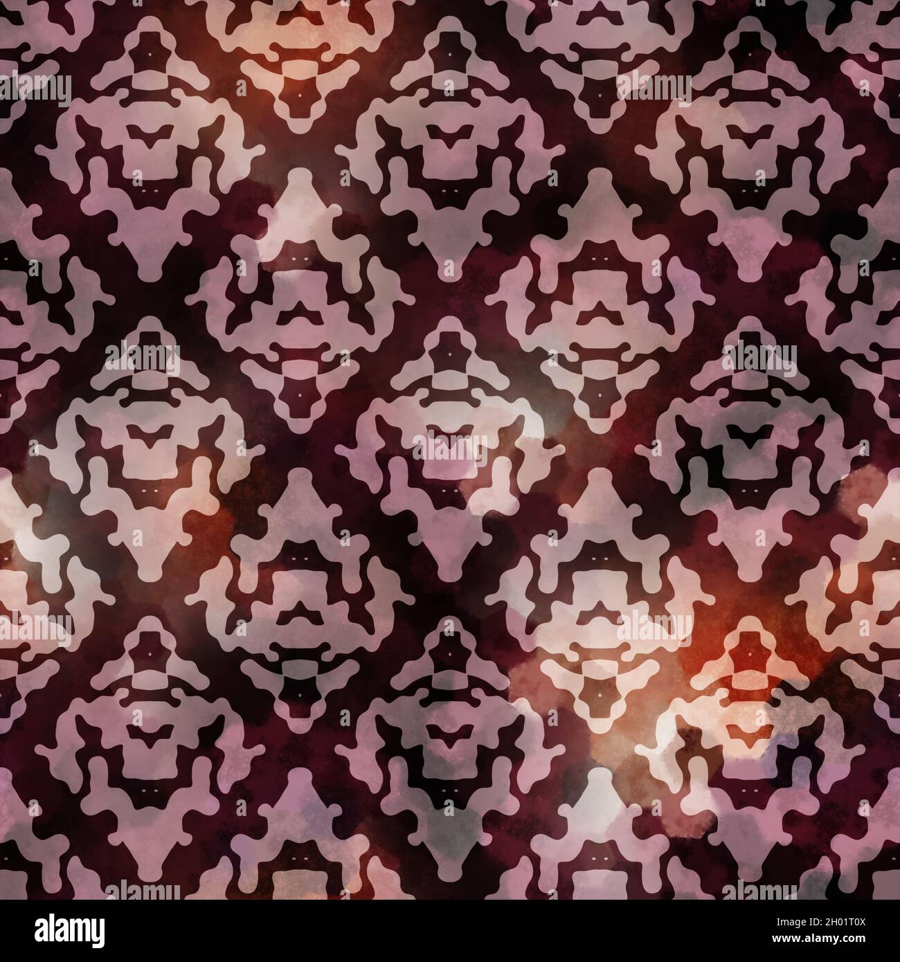 Seamless ornamental flourish damask surface pattern design for print ...