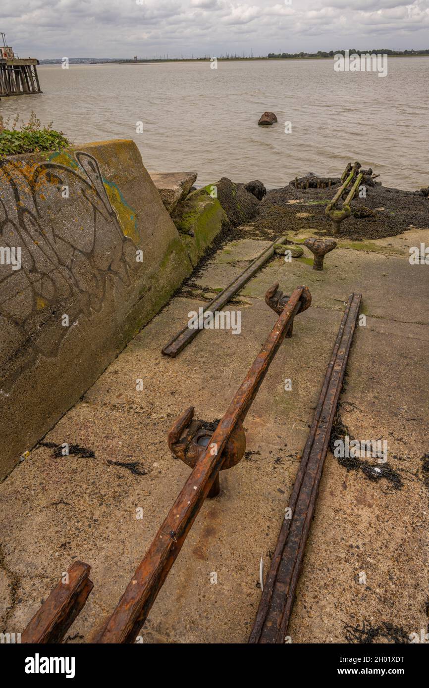 The iron rails of the latch system for the Brennan Torpedo the first ...