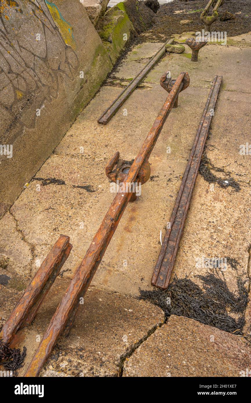 The iron rails of the latch system for the Brennan Torpedo the first ...