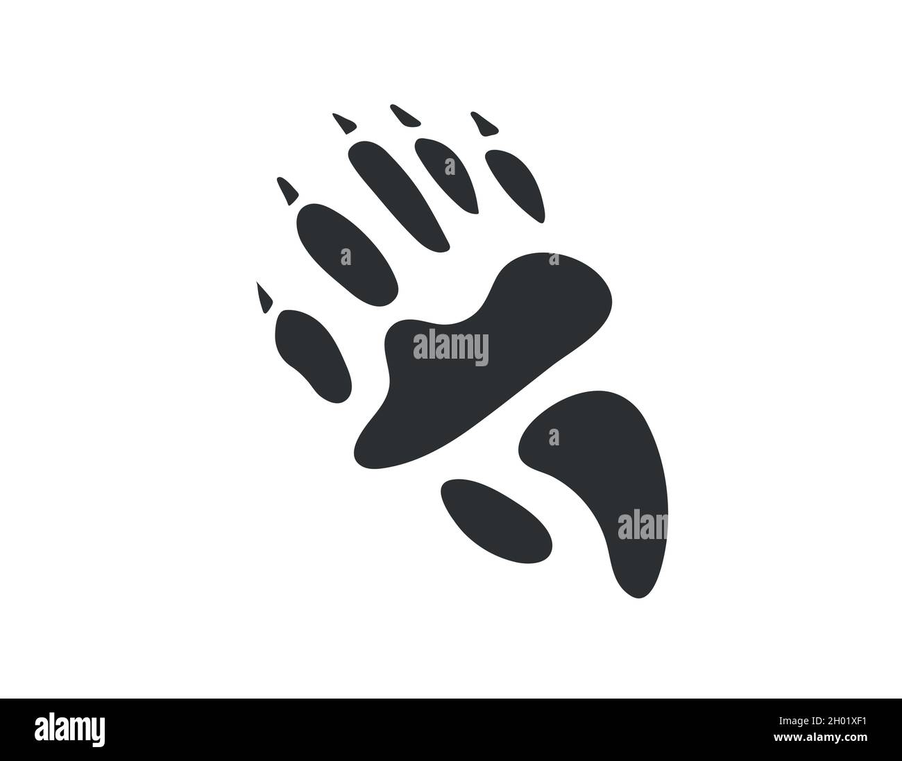 Black coati paw print icon in flat style vector illustration. Eps 10 ...