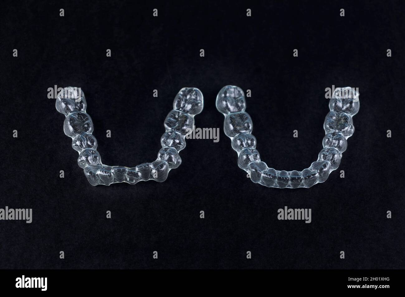 Before and after invisalign invisible brackets. Two transparent aligner ...