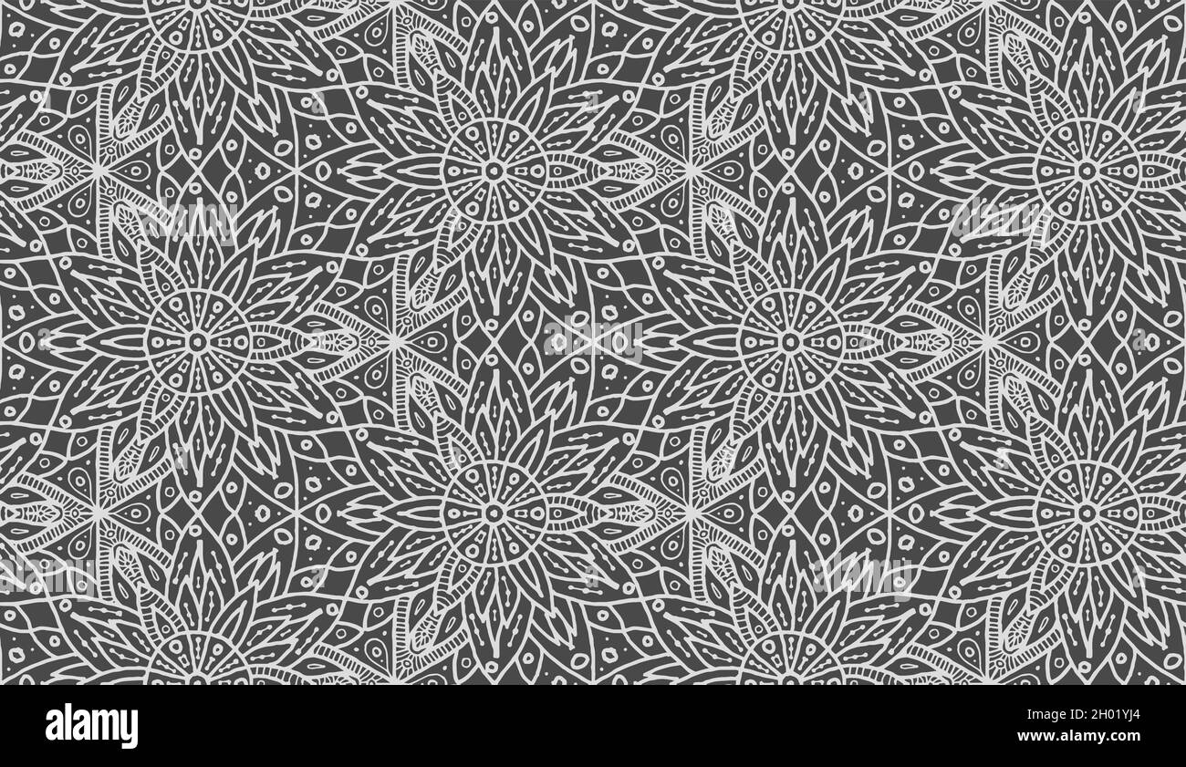 Sacred seamless pattern in linear style. Simple lattice graphic design ...