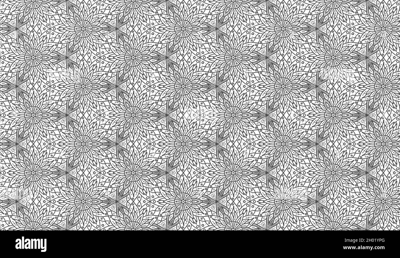 Sacred seamless pattern in linear style. Simple lattice graphic design ...