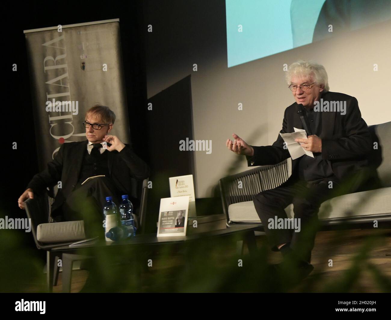 Not Him, Italy. 10th Oct, 2021. Luino, Italy Mario Botta Chiara 2021 ...