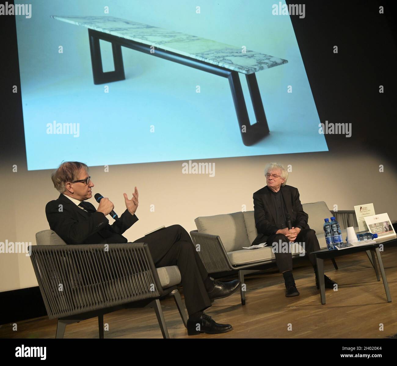 Not Him, Italy. 10th Oct, 2021. Luino, Italy Mario Botta Chiara 2021 ...