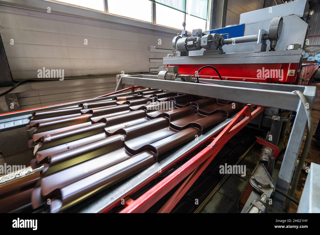 Metal sheet forming machine in factory for production materials for ...