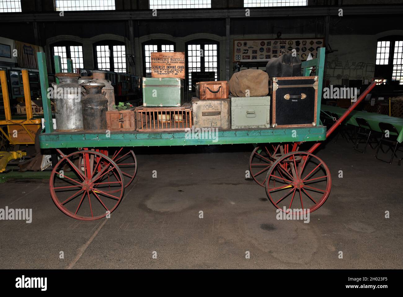 Railroad depot baggage wagon Stock Photo - Alamy