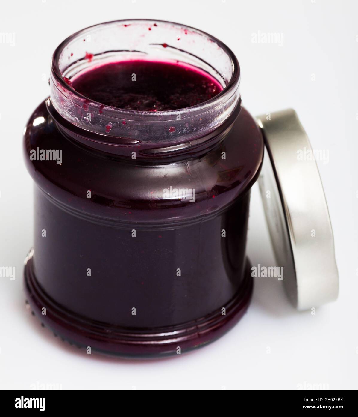 Blueberry jam in glass jar Stock Photo - Alamy
