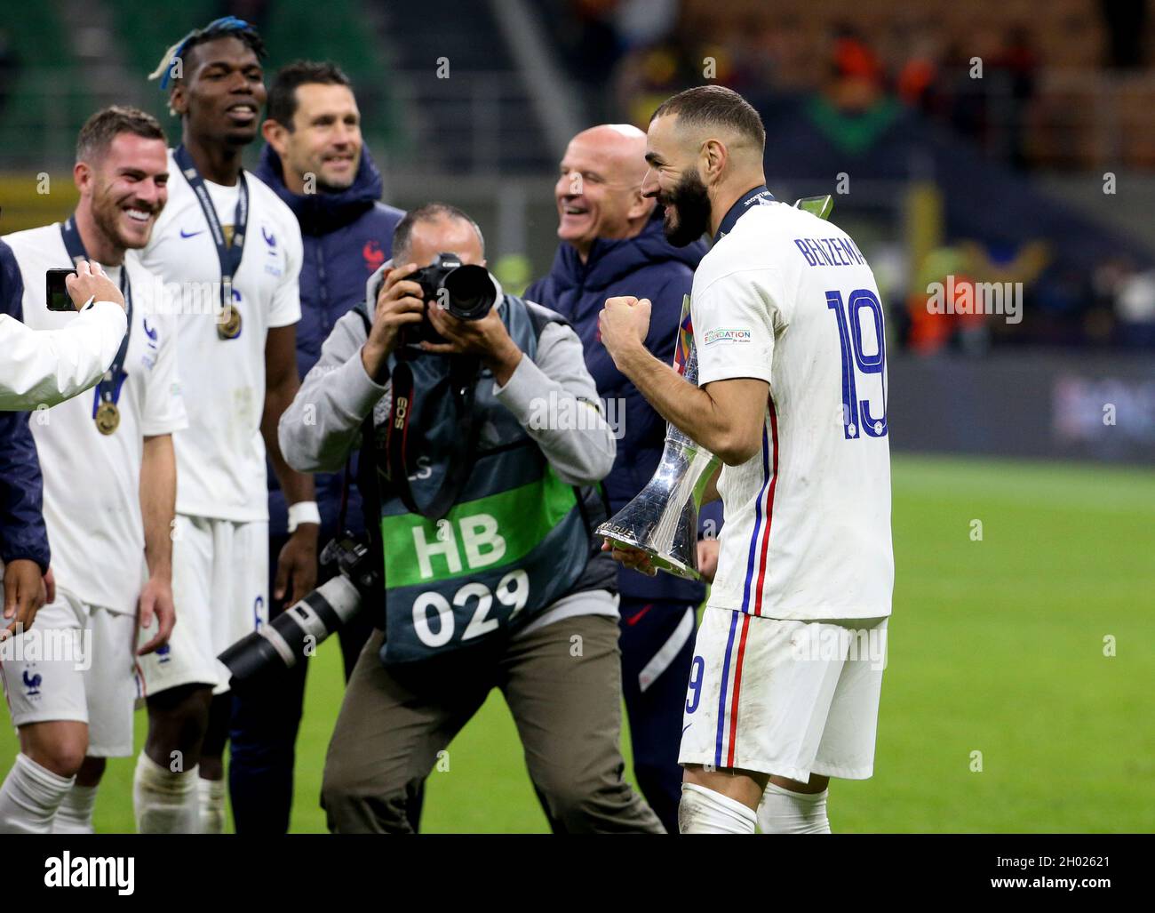 Benzema nations league trophy hi-res stock photography and images - Alamy