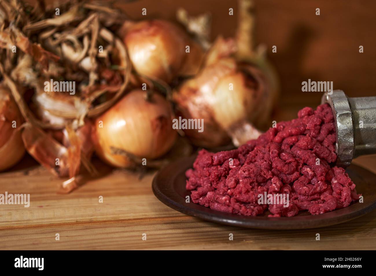 Freshly ground beef mincemeat hi-res stock photography and images - Alamy