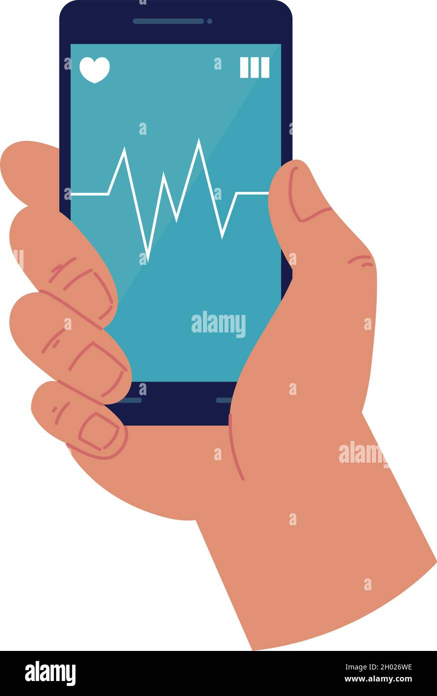 mobile phone measuring pulse Stock Vector Image & Art - Alamy