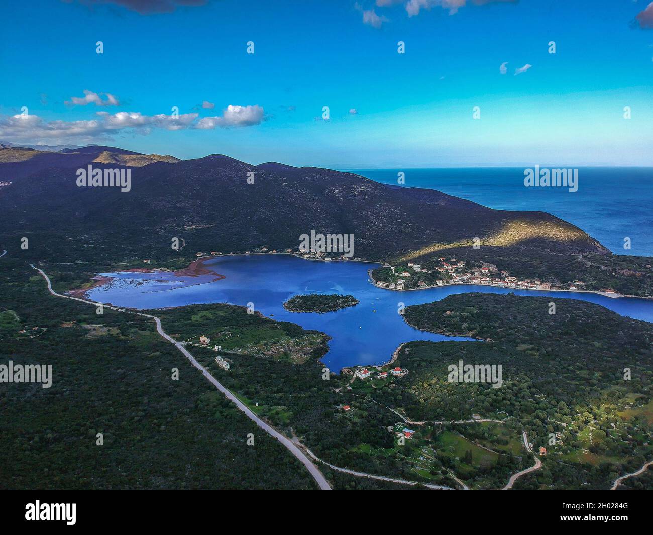 Beautiful aerial view at Ierakas or Gerakas, a picturesque fishing ...