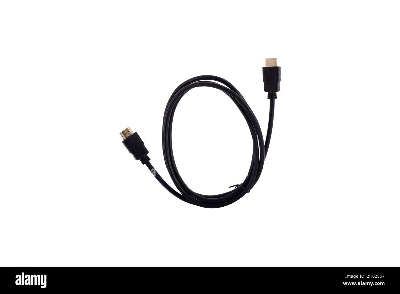 HDMI cable for connection on background white Stock Photo - Alamy
