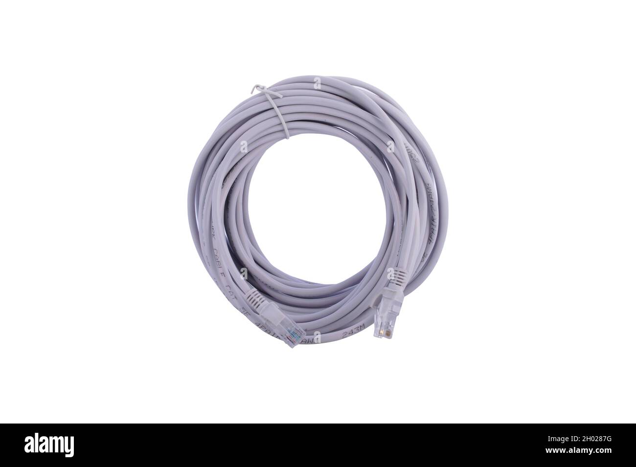 gray utp cable for internet connection on white background Stock Photo ...
