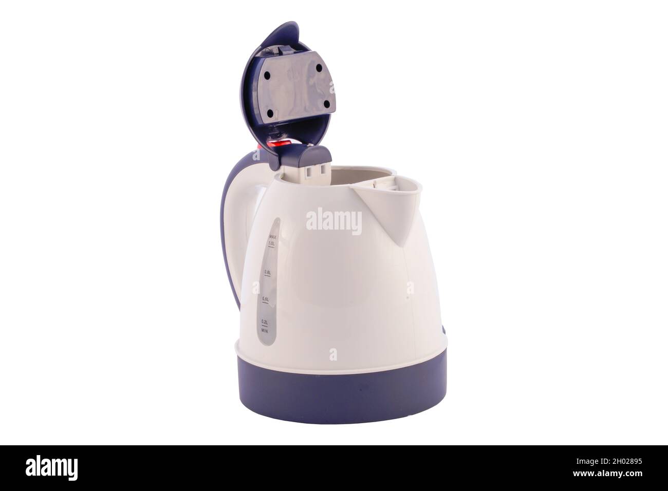white kettle for water on white background Stock Photo - Alamy