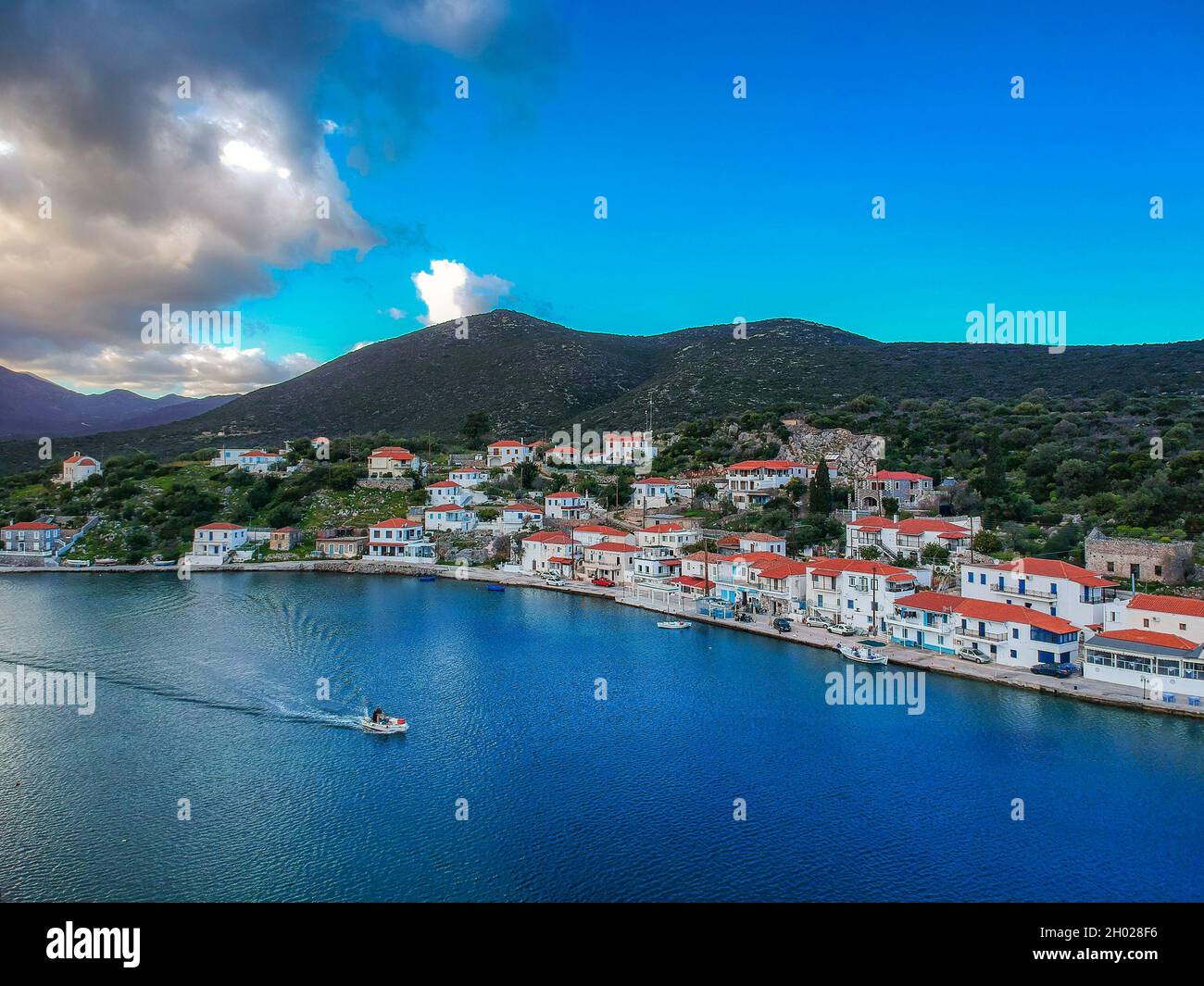 Beautiful aerial view at Ierakas or Gerakas, a picturesque fishing ...