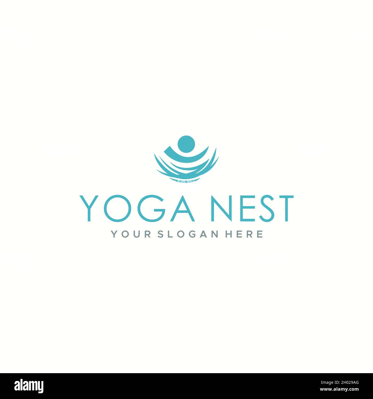 flat YOGA NEST people den lair digs Logo design Stock Vector Image ...