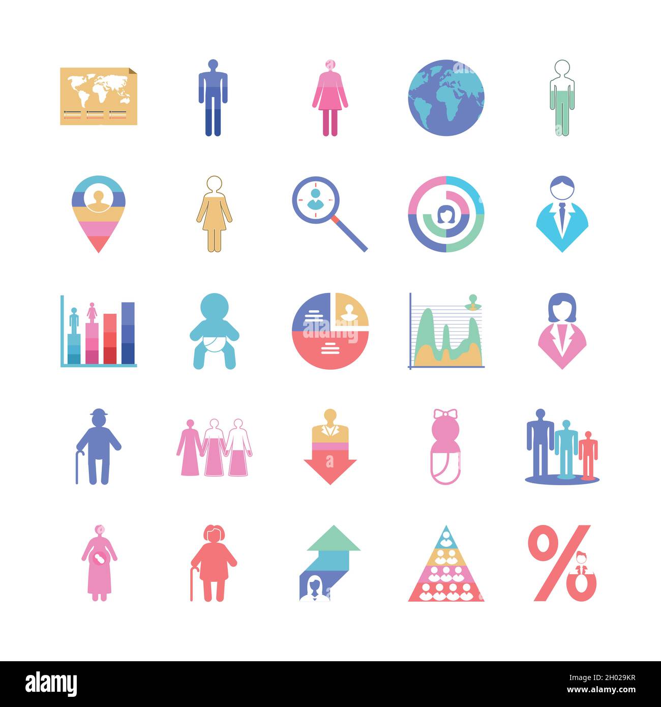 Population demographics infographic world map hi-res stock photography ...