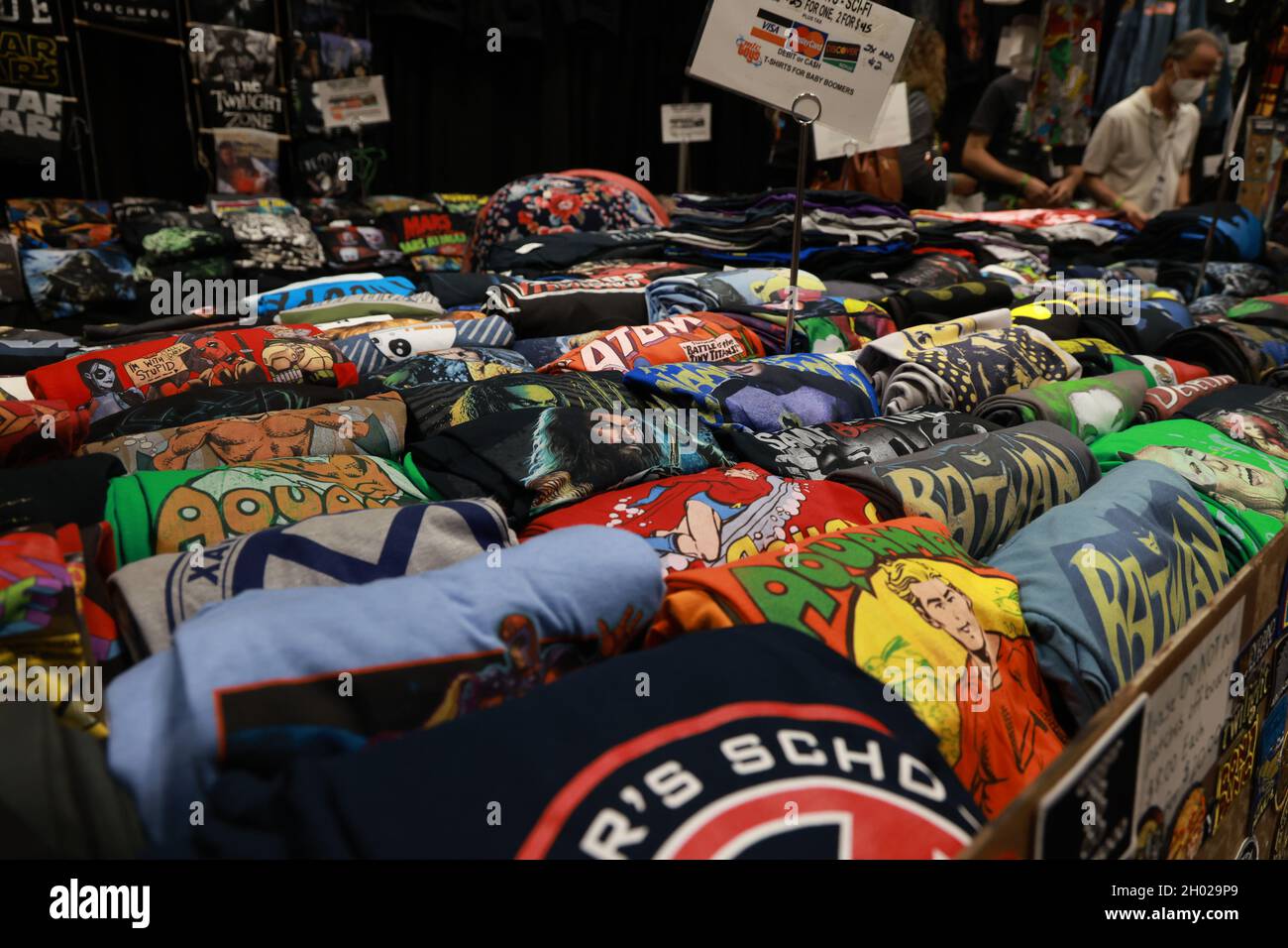New York, N.Y/USA – 9th Oct. 2021: T-shirts for sale at a booth at the ...